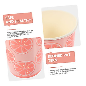 OHPHCALL Gold Embossed Mixed Color Lemon Cups Set 8Pcs Disposable Paper Drink Cups Compact Juice Storage for Party Supplies