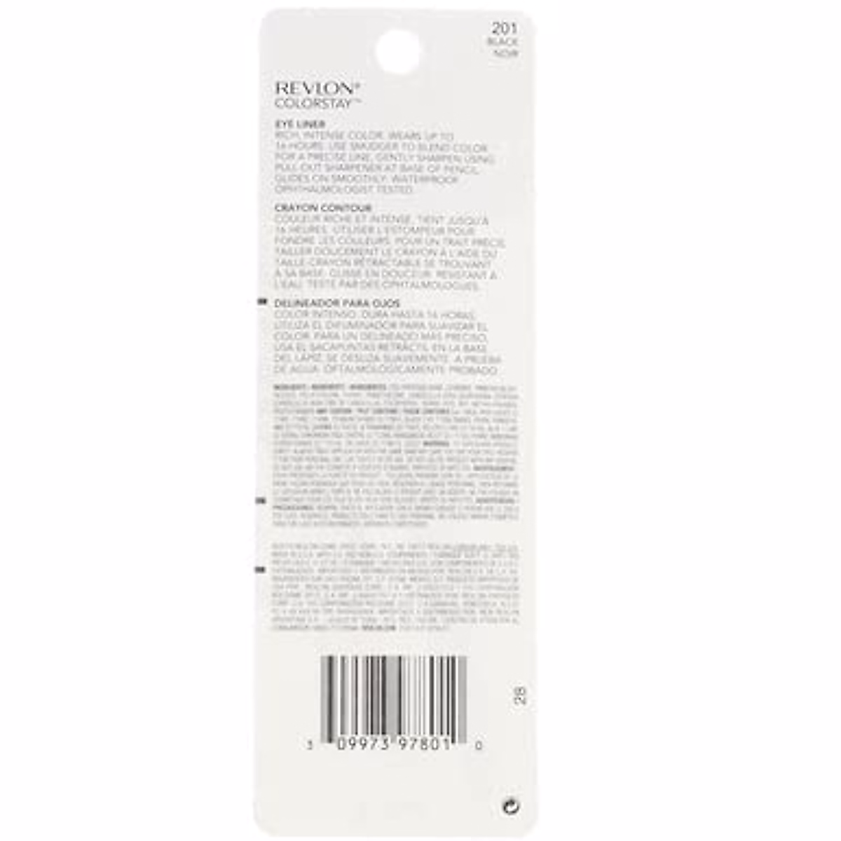 Revlon ColorStay Eyeliner Pencil, Black [201], 0.01 oz (Pack of 4)