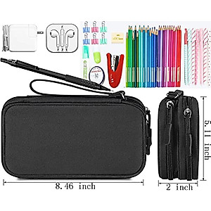 Qinntono Big Capacity Pencil Bag Pen Case, Large Pencil Pouch Handheld Pencil Bag Pen Case Pen Holder for Accessories Pouch Stationery Pouch Zipper Bag for Office Men Women Adult