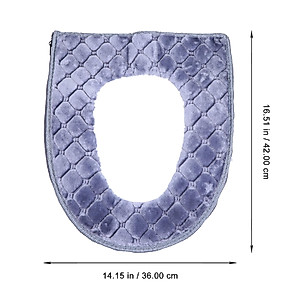 FAVOMOTO Bathroom Seat Toilet Liners Plush Toilet Seat Thickened Cover Plush Bath Cushion Seat Cover Toilet Warmer Padded Family Cushion