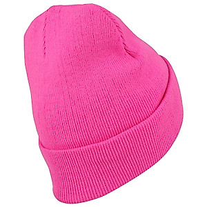 Armycrew High Visibility Neon Color Cuff Long Winter Beanie Hat - Pink