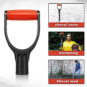 4 Pcs Shovel D Grip Handle 32 mm Inner Diameter Snow Shovel Handle Replacement Camp Scoop Grain Shovel Hand Protect Digging Raking Tools Garden Accessories for Gardening Raking Digging