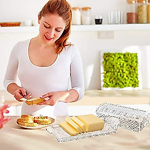 Large Deep Danish Crystal Covered Butter Dish Butter keeper Well Sealed to Keep Butter Soft Beautiful Decorative Design and Antique Look 7" x 3.75" x 2.75"