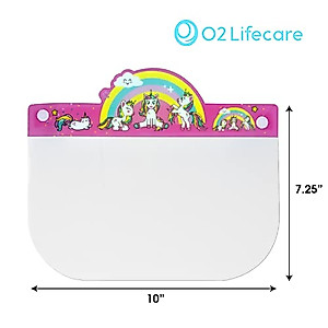 O2 LIFECARE] 6 Qty KIDS Face Shield Face Cover with 6 Different from Each other Character Clear Visor Elastic Band & Confort Sponge x 6 qty