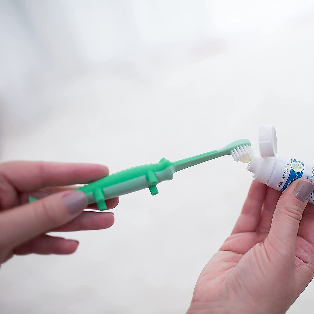 Dr. Brown's ToothScrubber Toddler Toothbrush, Monster and Crocodile, 2-Pack