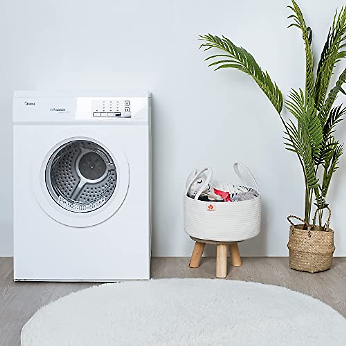 Large Baby Diaper Caddy Organizer 15"X7.4" Round Hanging Nursery Storage Bin Portable Changing Table/Car Travel Tote Bag Removable Inserts Newborn Registry Boy Girl Shower Rope Basket