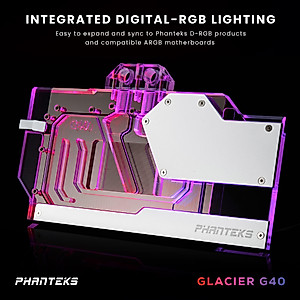 Phanteks (PH-GB4090MS_MW01_BP) Glacier G4090 MSI Water Block Bundle for MSI SUPRIM (X) / Gaming (X) Trio RTX 4090, Nickel-Plated Copper Block, Acrylic, Aluminum Cover Plate, Digital-RGB, White