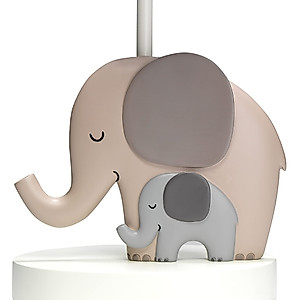 Bedtime Originals Elephant Love Gray/White Nursery Lamp with Shade & Bulb