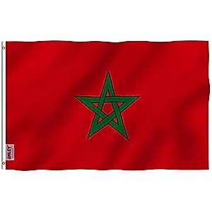 ANLEY Fly Breeze 3x5 Foot Morocco Flag - Vivid Color and Fade Proof - Canvas Header and Double Stitched - Moroccan National Flags Polyester with Brass Grommets 3 X 5 Ft