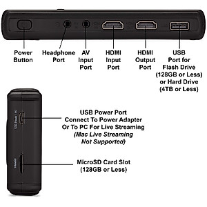 ClearClick HD Video Capture Box Ultimate (4K Edition) - Record and Stream Video from HDMI (Up to 4K30) and AV Video Sources, No Computer Required (Updated)