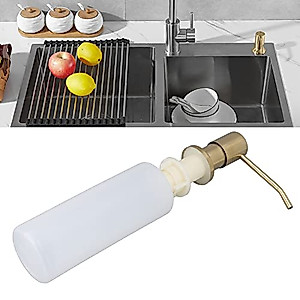 Soap Dispenser for Kitchen Sink,300ml Sink Soap Dispenser,Stainless Steel Bathroom & Kitchen 360° Rotation Sink Soap Dispenser for Hand Sanitizer & Dish Soap(Gold)