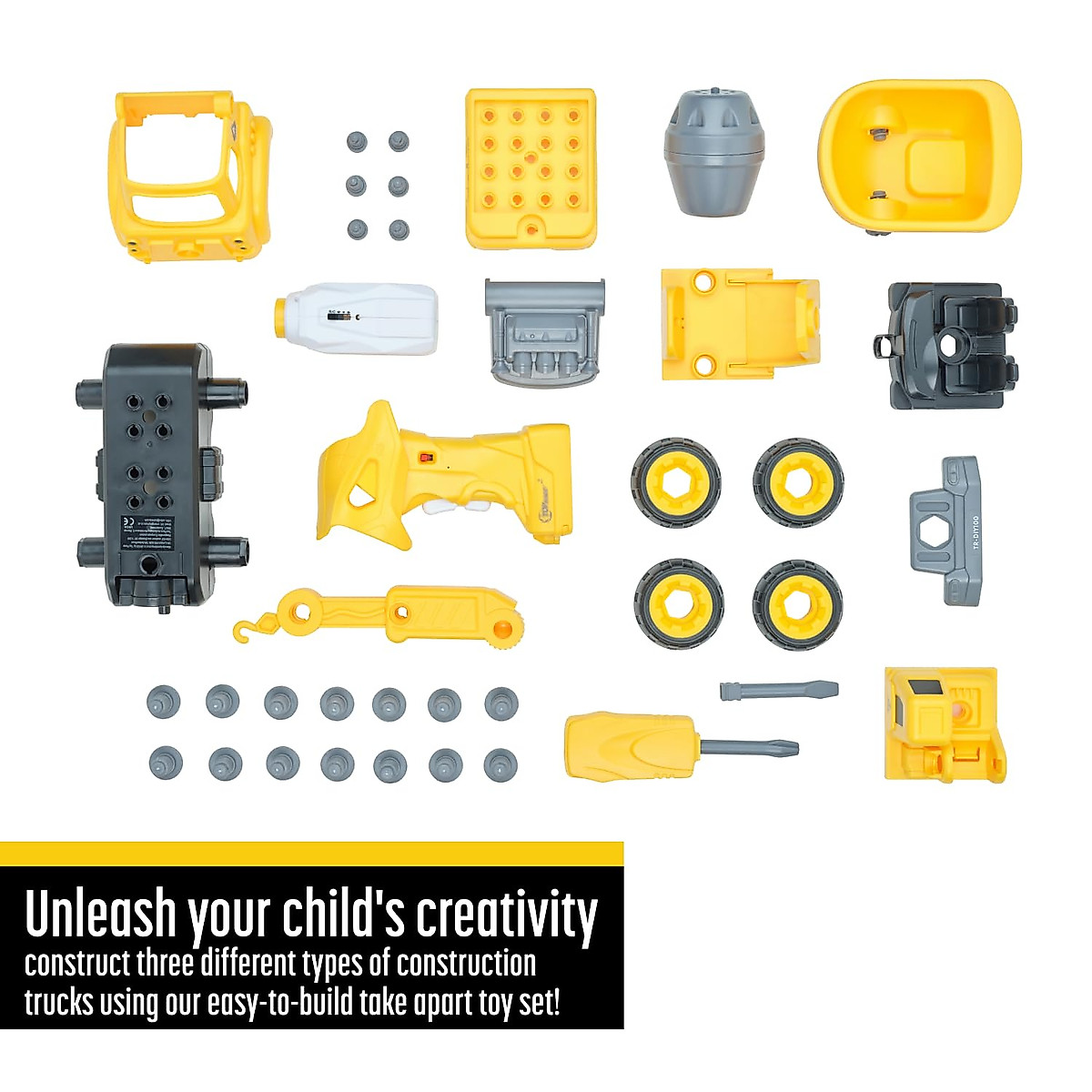 Construction Toys ︱Building Take Apart Toys with Electric Drill ︱Converts to Remote Control Car︱3 in 1 Take Apart Vehicles for Toddlers and Boys 3,4,5,6,7 Years Old ︱Truck Toys as