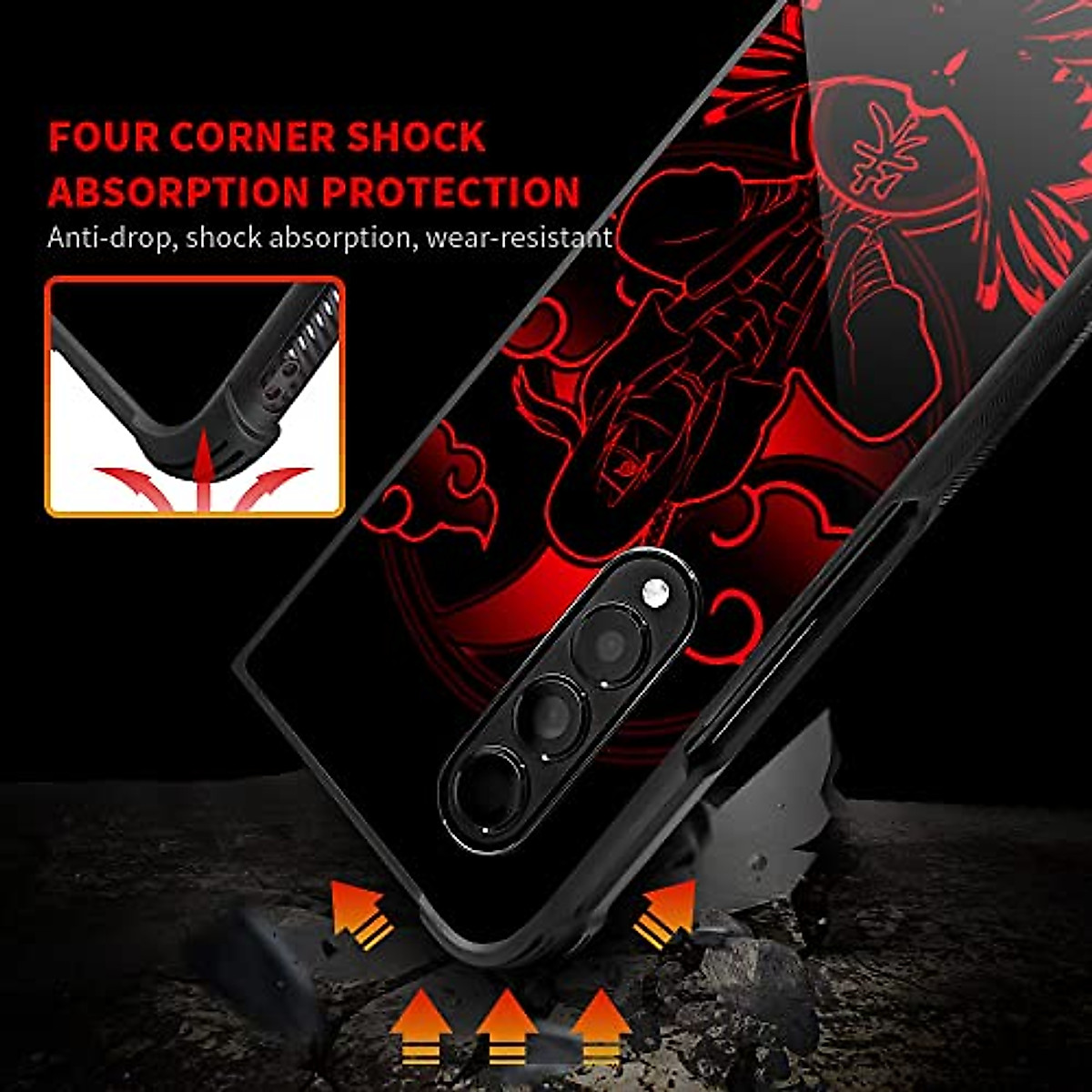 YiXinBB Compatible with Samsung Galaxy Z Fold 3 Case,Anime Fan Gift 0A34 Luxury Pattern Design Hard PC Scratch-Proof Soft TPU Shockproof Anti-Fall Protective Case for Samsung Galaxy z fold 3 5G