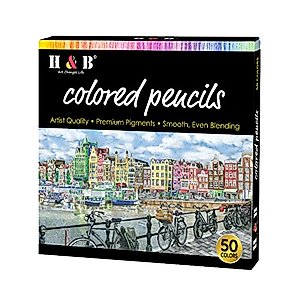 mewmewcat oil pencils for artists,Oil Colored Pencils Set 50 Color Pre-Sharpened Color Sketch Pencils Art Supplies for Students Adults Artists Drawing Sketching Coloring Books Decoration DIY Projects