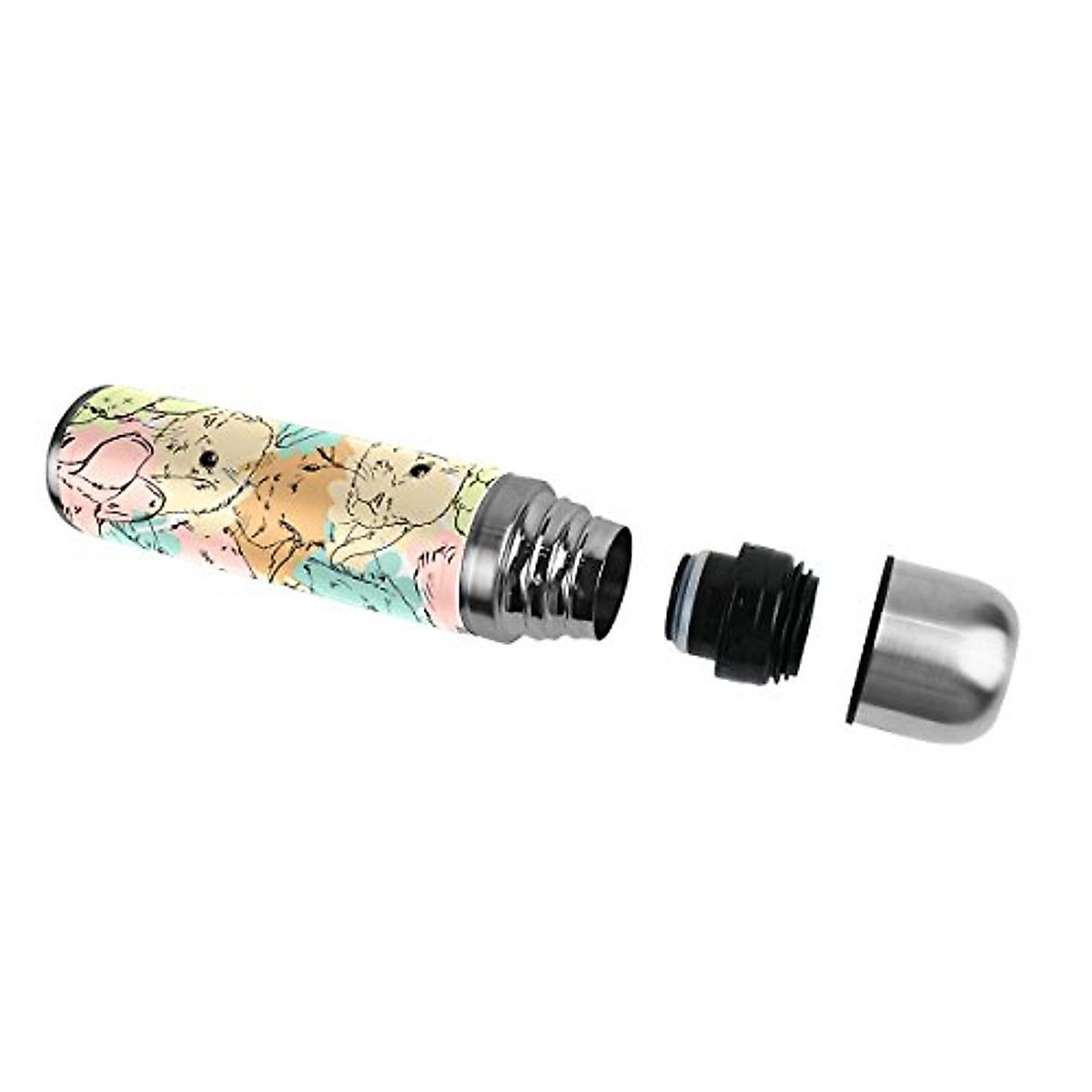 ALAZA 17 oz Watercolor Rabbit Bunny Double Wall Vacuum Cup Insulated Stainless Steel PU Leather Travel Mug, Christmas Birthday Gifts for Mom Dad Boys Girls Kids Lover Friends