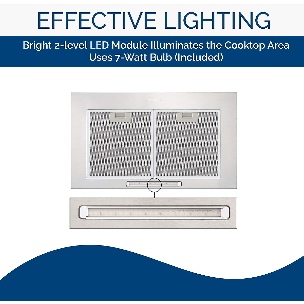 Broan-NuTone 30-inch Wall-Mount Convertible Chimney-Style Range Hood with 3-Speed Exhaust Fan and Light, 460 Max Blower CFM, Stainless Steel