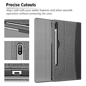 Fintie Case for Samsung Galaxy Tab S8/Tab S7 11 Inch (Model SM-X700/X706/T870/T875/T878) with Built-in S Pen Holder, Multiple Angle Portfolio Business Cover with Pocket Auto Sleep/Wake, Gray