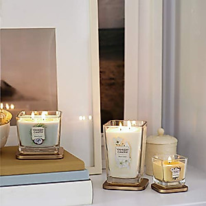 Yankee Candle 5038581050256 Elevation Coll. W/PLT Lid-Medium Square Candle with 3 Wicks Shore Breeze 1591088E, one Size, …