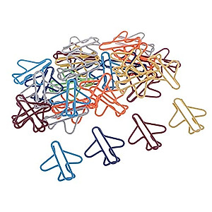 50pcs Metal Airplane Shape Paper Clips Novelty Funny Bookmark Paper Clips Memo Office School Stationery Gift