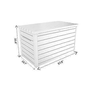 230 Gallon Deck Storage Box Outdoor Patio Container – Weather-Resistant, Lockable Outdoor Storage Solution for Patio, Garden, and Poolside (White)