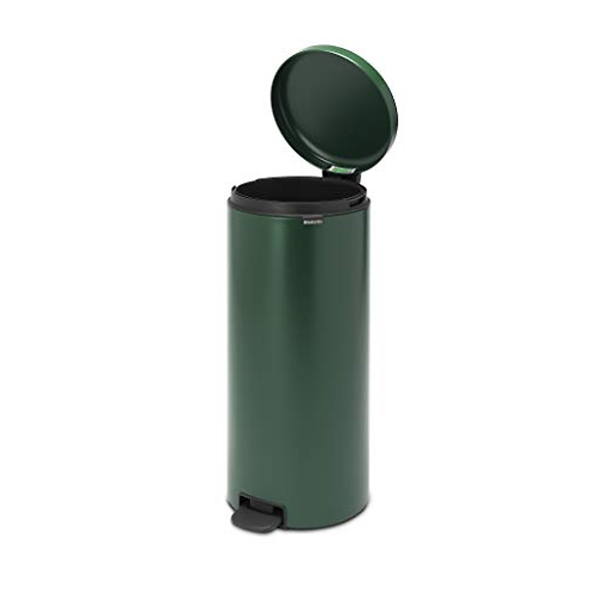 Brabantia New Icon Step Trash Can (8 Gal/Pine Green) Soft Closing Kitchen Garbage/Recycling Can with Removable Bucket