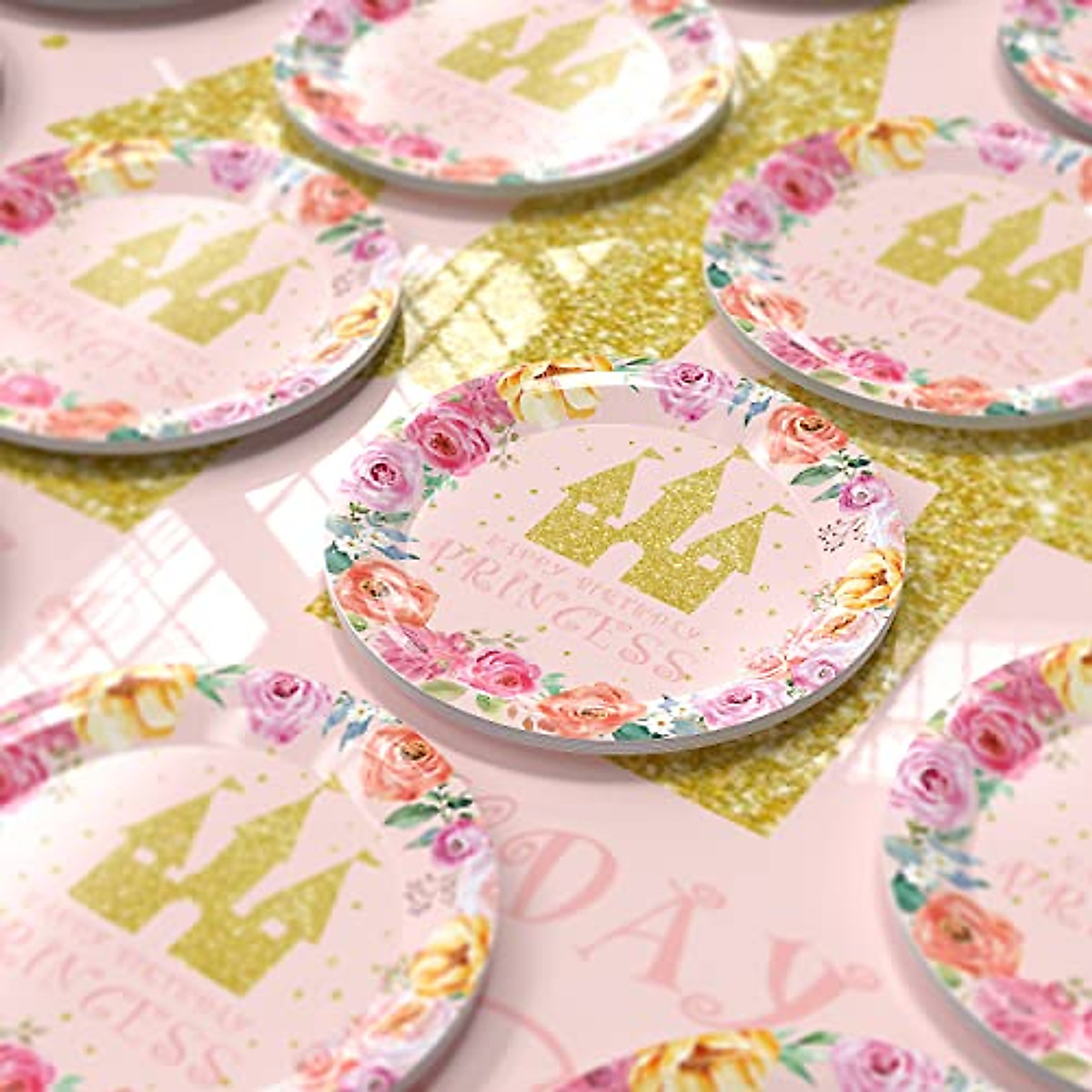 Princess Party Decorations, 145 PCS Princess Birthday Decorations, Princess Birthday Party Supplies Includes Princess Banner Paper Plates and Napkins Cups Balloons