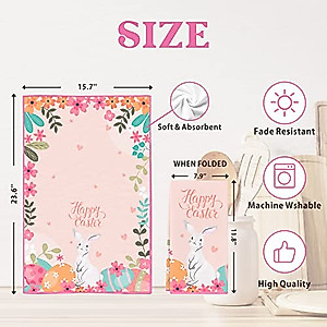 Cheroloven Easter Rabbit Eggs Kitchen Towels, Seasonal Spring Chicken Dish Towels, 2 Pack Easter Hand Towels for Kitchen Bathroom, Cute Spring Home Decor Housewarming Gifts