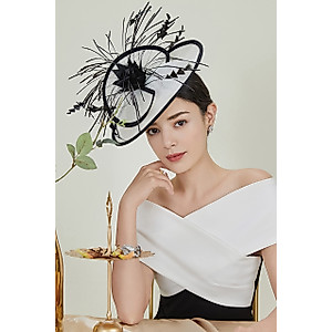 BABEYOND Fascinator Hat Feather Fascinators Hair Clip Kentucky Tea Party Derby Hat Fascinator for Bridal Wedding Party