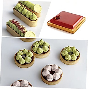 BESTOYARD 5 Pcs pastry mold Rings square cake ring tart baking pan perforated molds round tart ring fruitcakes Pastry Ring dessert molds corn cake perforation 304 stainless steel to rotate