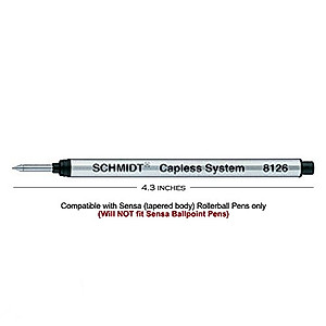 Sensa Black Medium Rollerball Pen Refill - N67000