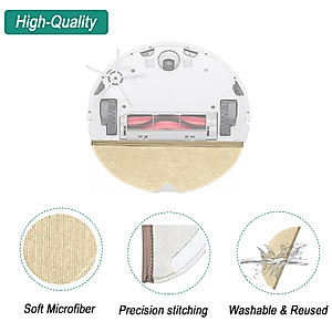 Frexusuent Mop Pad Replacement for Roborock Q5 Pro/Q5 Pro+/Q5/Q7/Q7 Max/S5/S5 MAX/S6/S6 MAXV/S6 Pure/E-Series Robot Vacuum Cleaner, Reusable Microfiber and Disposable Mop Pad