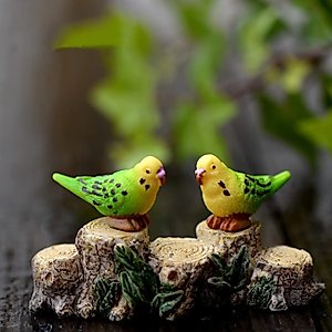 Miniature Parrot Fairy Garden Accessories, Mini Parrot Figurine for Fairy Garden Decoration, Cake Topper, Landscape Decor, DIY Crafts, Car Decoration, Moss Landscape,Bonsai Craft Decor,Terrarium