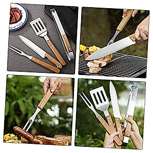 YARNOW 2 Sets Barbecue Knife and Fork Tools Knife Kit Outdoor Dinnerware Food Grill Travel Utensil Barbecue Kitchen Fork Grilling Accessories Kit Barbecue Tool Forks BBQ Tools BBQ Fork