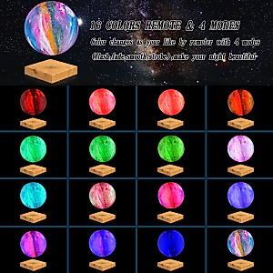 Galaxy Levitating Globe Moon Lamp-16 Colors 3D Printed Levitation Moon Light