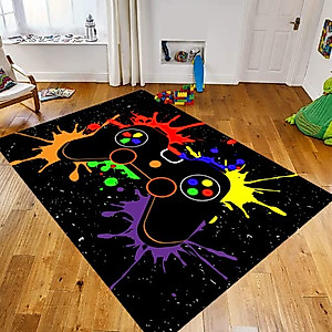 Modern Oversized Gaming Video Game Controllers Gamer Area Rug Floor Carpet Bathroom Mat for Leisure/Living/Bedroom/Gaming Room Home Decor