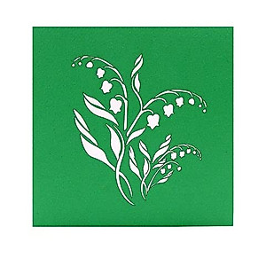 ETA Lily of the Valley Pop Up Card - 3D Happy Birthday with Flowers Design, Flower Card, for Mother’s Day, Get Well Best Wishes Mom, Women and Friends, F16