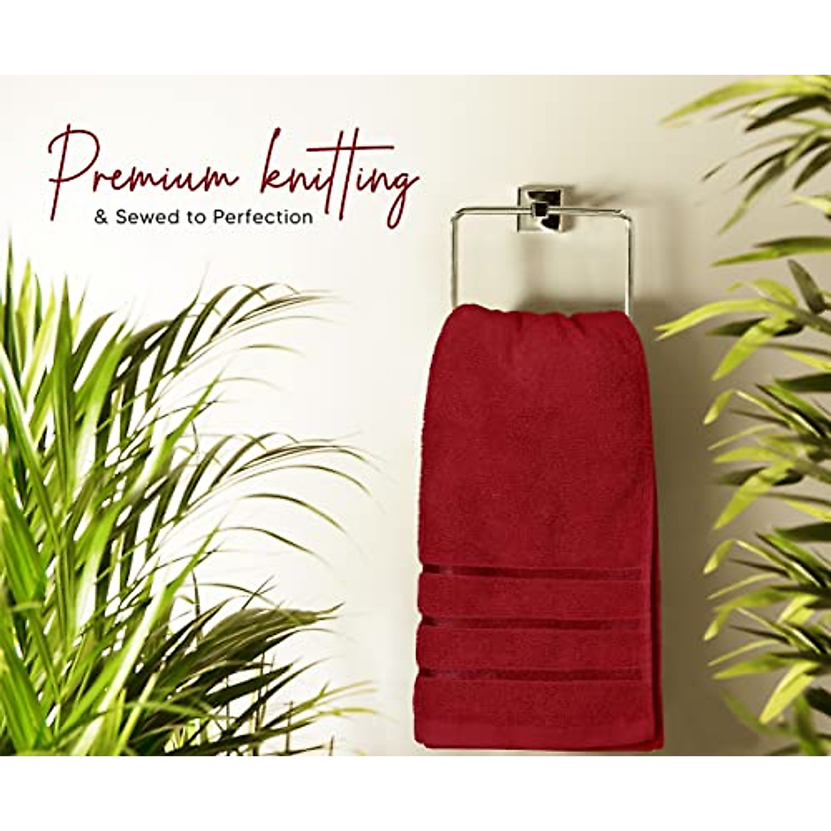 Utopia Towels - 6 Pack Viscose Hand Towels Set, (16 x 28 inches) 100% Ring Spun Cotton, Ultra Soft and Highly Absorbent 600GSM Towels for Bathroom, Gym, Shower, Hotel, and Spa (Red)