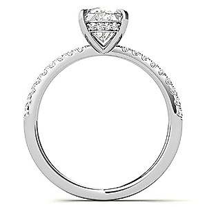Siyaa Gems 2.35 CT Oval Moissanite Engagement Ring Wedding Bridal Ring Set Solitaire Accent Halo Style 10K 14K 18K Solid Gold Sterling Silver Anniversary Promise Ring Gift for Her (4)