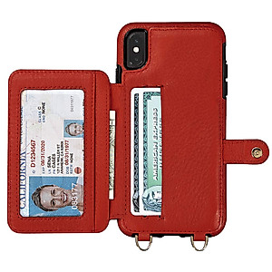 Sena Kyla Crossbody Snap On Cell Phone Case for iPhone XR - Wireless Charging Compatible, Red