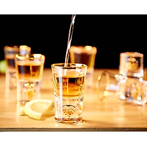 DUJUST Shot Glasses (1.5oz), Crystal Shot Glass Set Decorated with 24K Gold Leaf Flakes, Cool & Cute Shot Cups, BPA-Free & Lead-Free, Perfect for Décor & Collection, Gift Choices - 2 pcs