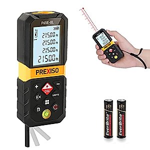 PREXISO Laser Measure, 215Ft Laser Measurement Tool with Entension for Diagonal Measuring Ft/Ft+in/in/M Units - Pythagorean Mode, Area Volume -100 Sets Data Storage, Medidor Laser Distance Meter