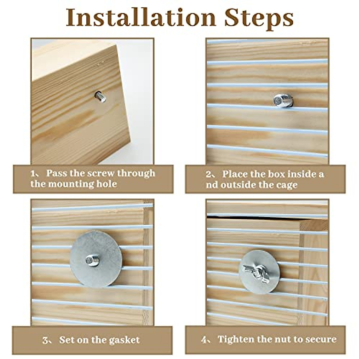 Hamiledyi Parakeet Nesting Box Transparent Budgie Nest Breeding Box with Perch Wood Bird House for Cage Natural Lovebird Breeder Box for Parrot Finch Canary Conure Mating Hatching (5 x 9.84 x 5.31 in)