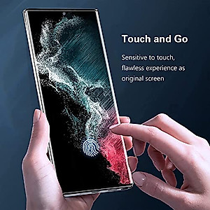 [2+2 Pack] Galaxy S22 Ultra Screen Protector, 9H Tempered Glass, Ultrasonic Fingerprint Support, 3D Curved, HD Clear Scratch Resistant for Samsung Galaxy S22 Ultra 5G Glass Screen Protector