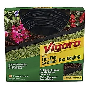 Vigoro Simple and Time-Saving 40 ft. Scalloped No Dig Garden Edging Kit in Black