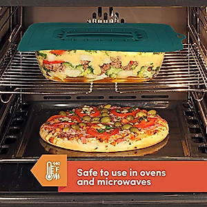 Elite Gourmet Maxi-Matic ECL-3016 Rectangular Silicone Suction Lids and Food Covers Fits various sizes of casseroles, baking pans, dishes or containers, Set of 3, Multicolor
