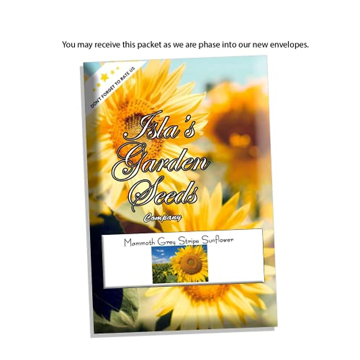 Mammoth Grey Stripe Sunflower Flower Seeds, 50+ Heirloom Seeds Per ...