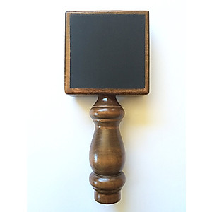 PROPER POUR Square Wood Beer Tap Handle Display with Chalkboard for Kegerator and Home Bars