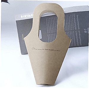 Pinicecore 5pcs Handle Kraft Paper Flower Bags Flowers Wrapping Gift Flower Packaging Home Decoration