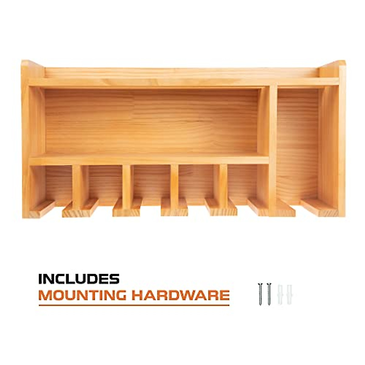 Iron Forge Tools Power Tool Organizer for Garage - Fully Assembled Wood Tool Chest, 4 Drill Charging Station and Circular Saw Holder - Great Workshop Organization and Storage Gift for Men