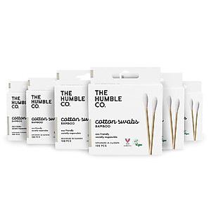 The Humble Co. Bamboo Cotton Swabs (600 count) - Cotton Swabs and Cotton Buds for Ears, Makeup, Pet Care and Cleaning (White)